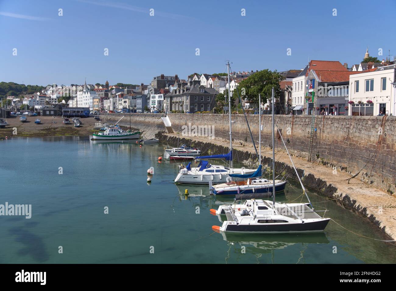The harbour at St Peter Port on Guernsey Stock Photo - Alamy