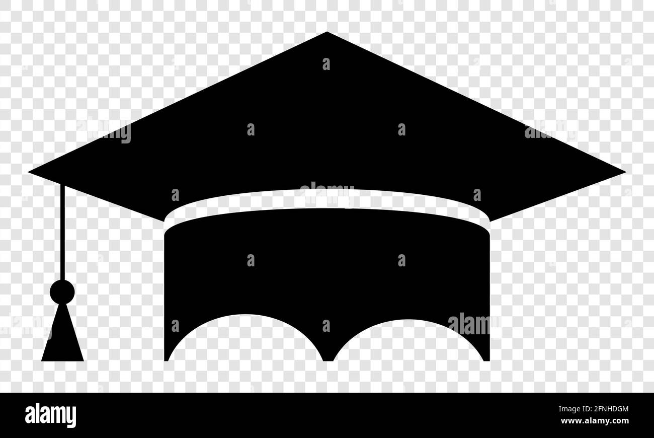 Graduation cap icon. Vector Illustration isolated on transparent ...