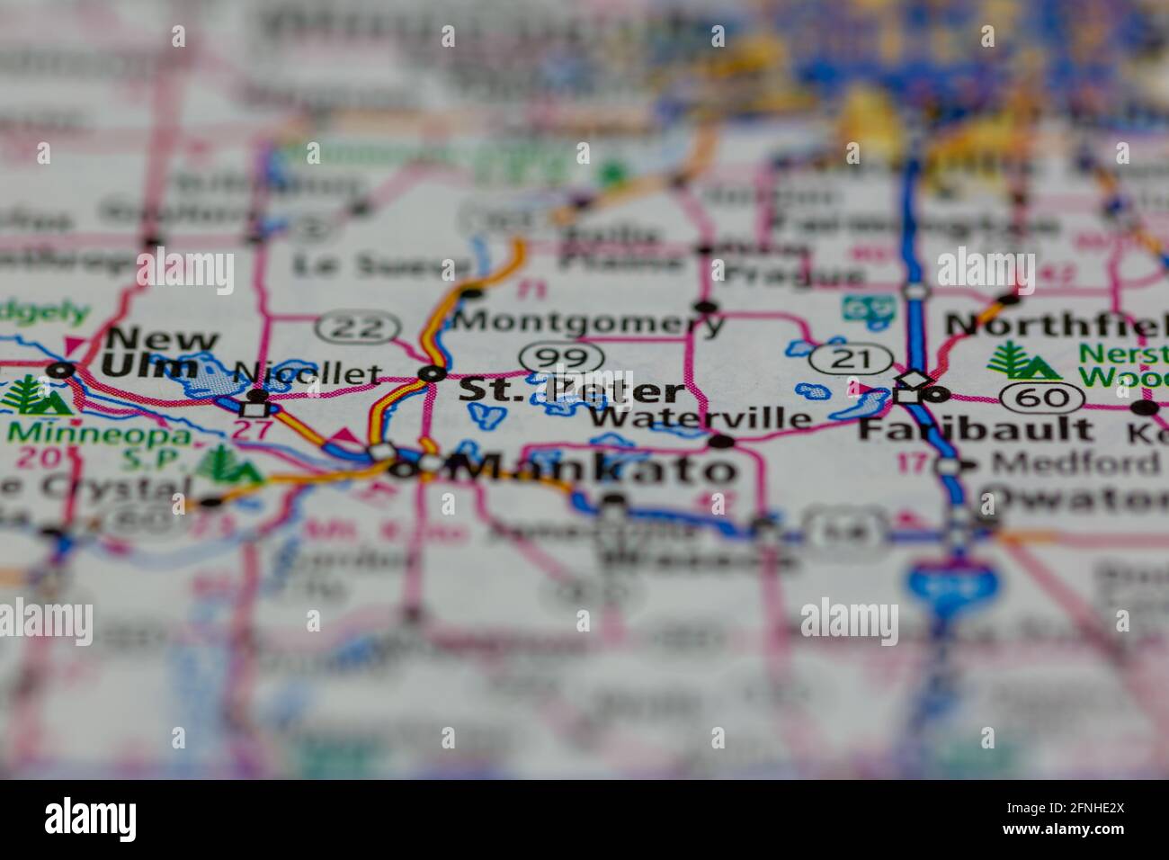 St Peter Minnesota USA shown on a Geography map or road map Stock Photo ...