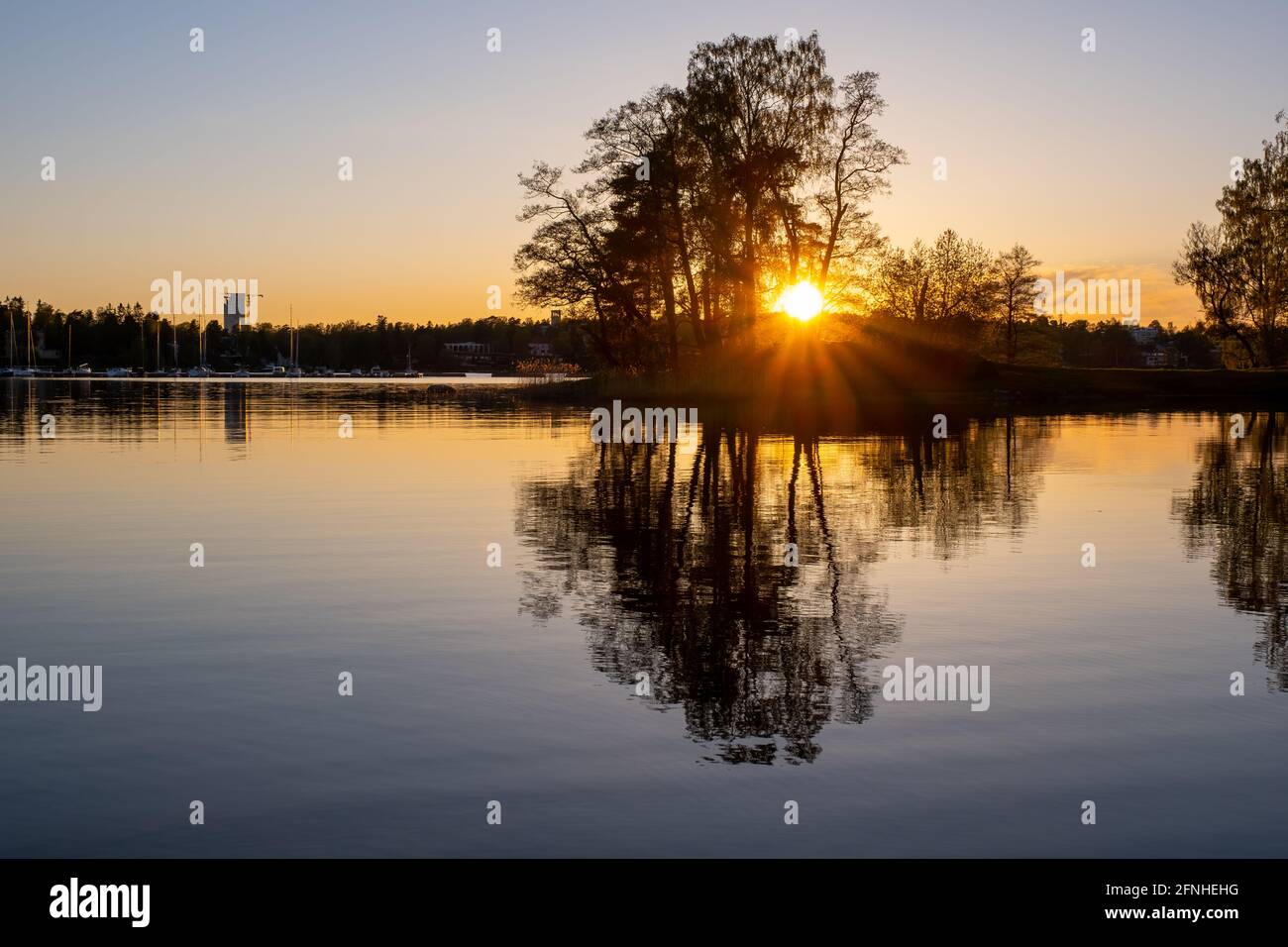 Helsinki / Finland - MAY 16, 2021: A beautiful silhouette of a large ...