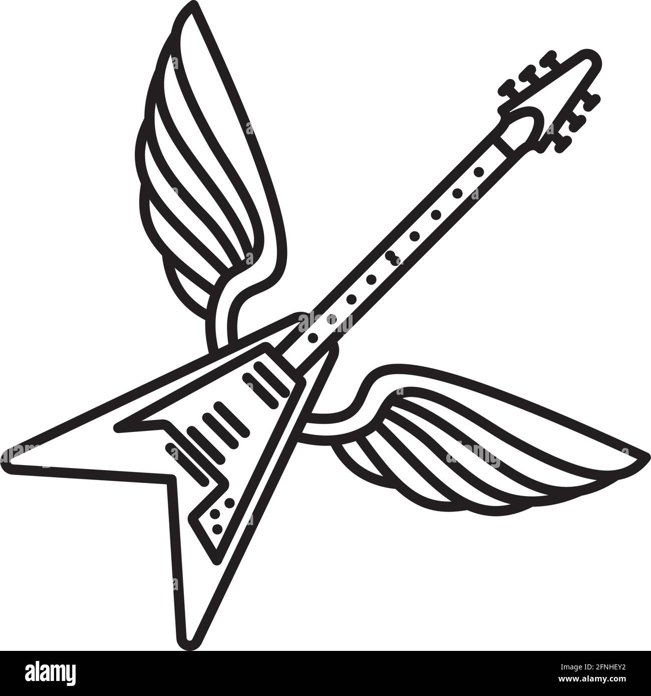 V Shape Guitar Stock Vector Images Alamy