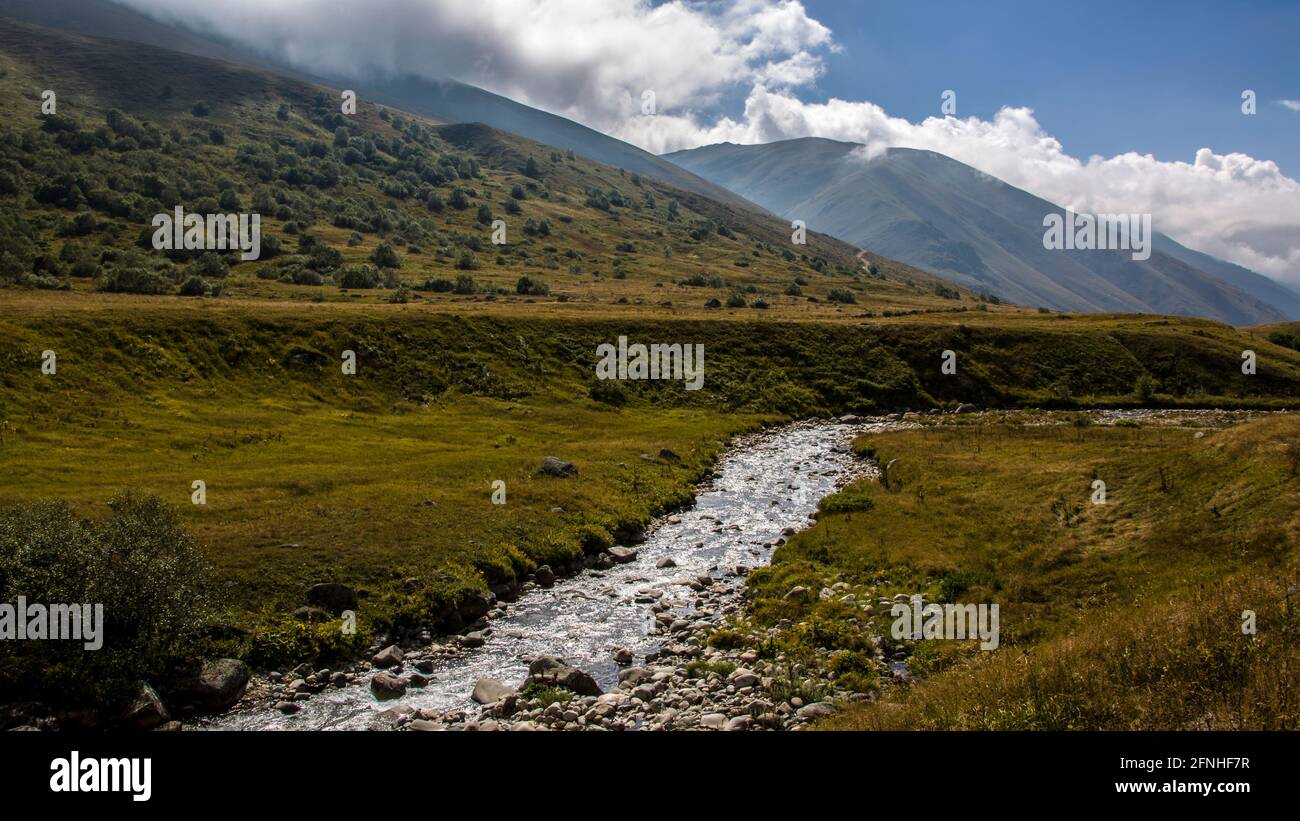 Impressive view of the waterfalls in Rize, Turkey, in harmony with ...