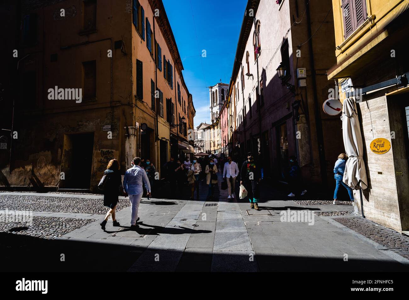 People walking into the streets of Ferrara Stock Photo - Alamy