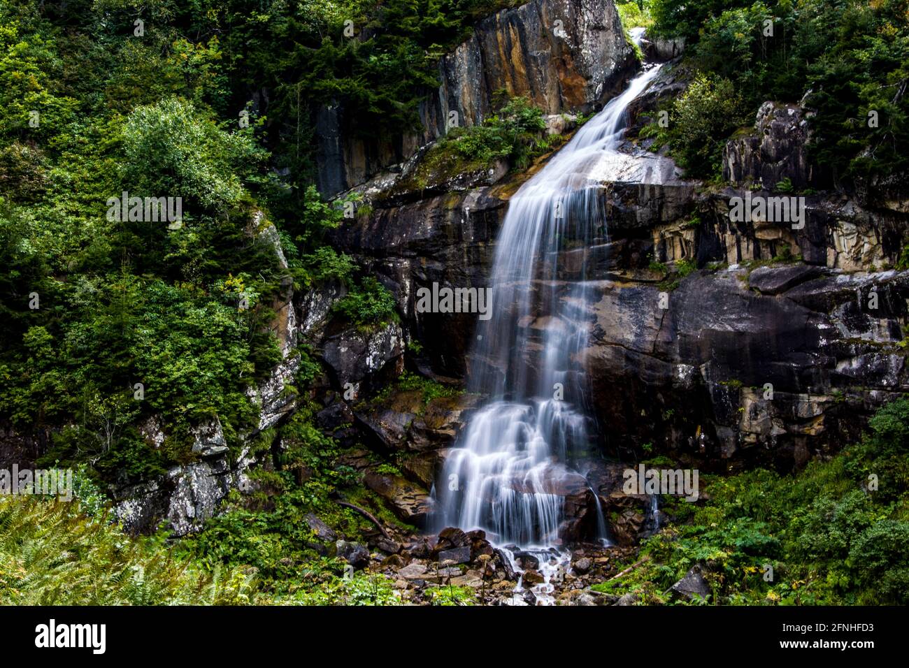 Impressive view of the waterfalls in Rize, Turkey, in harmony with ...
