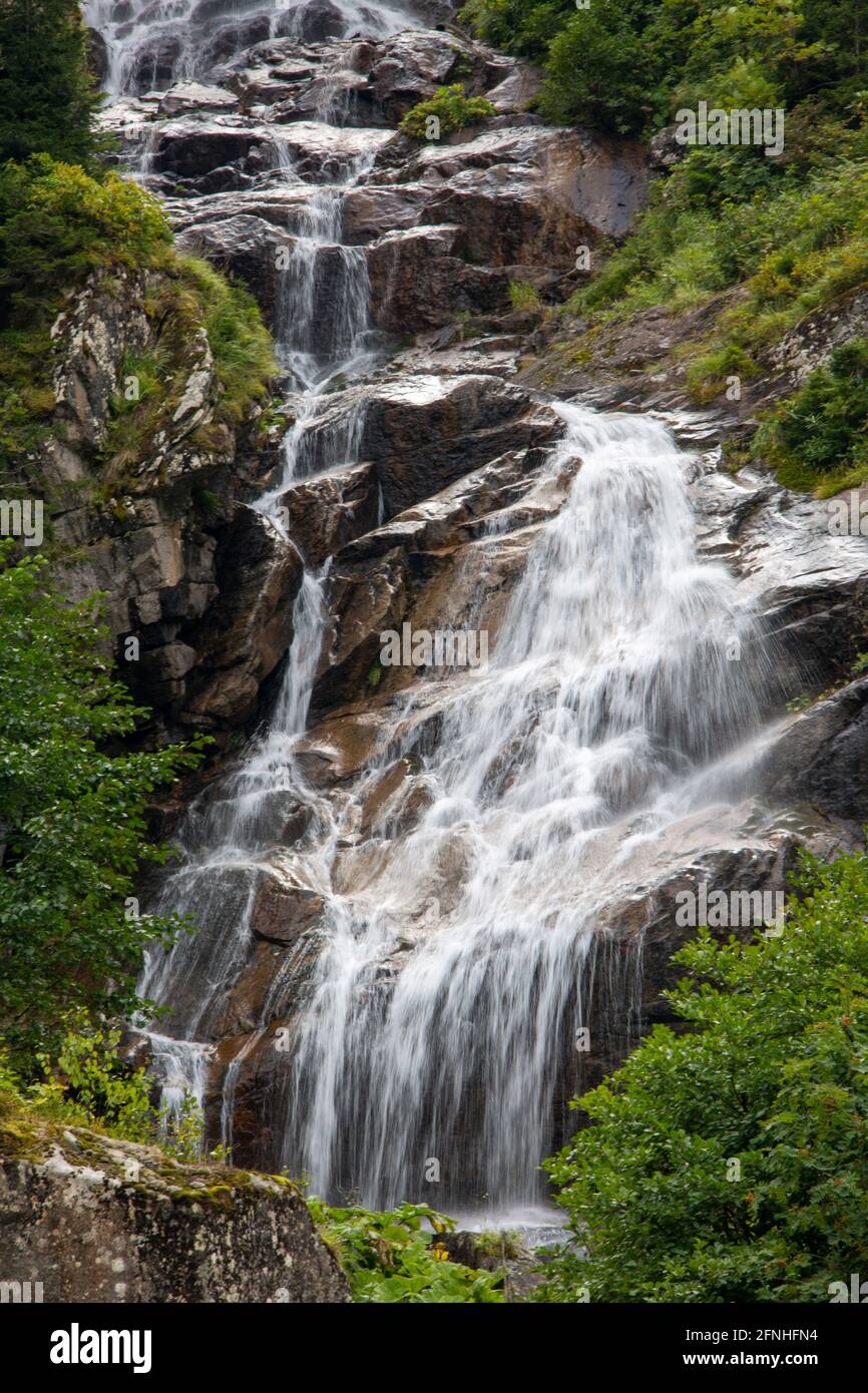 Impressive view of the waterfalls in Rize, Turkey, in harmony with ...