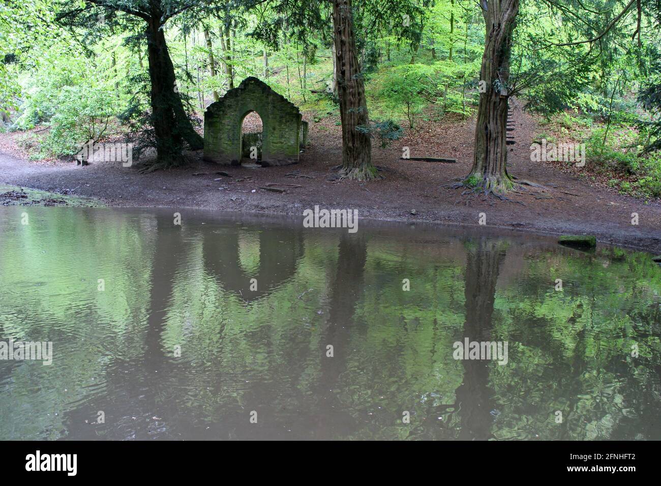 Rectory Wood ruin and artificial pond, Church Stretton, Shropshire ...