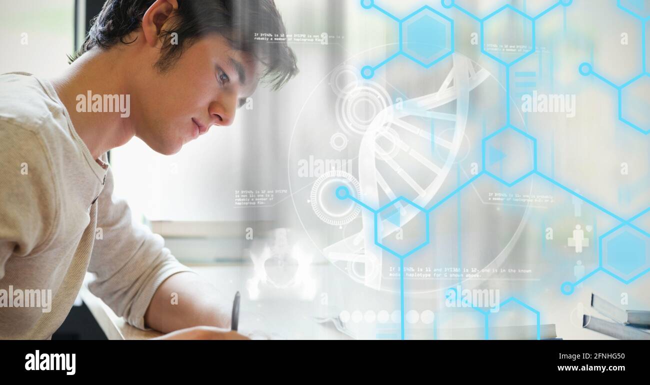 Composition of dna strand and medical data processing over male student ...