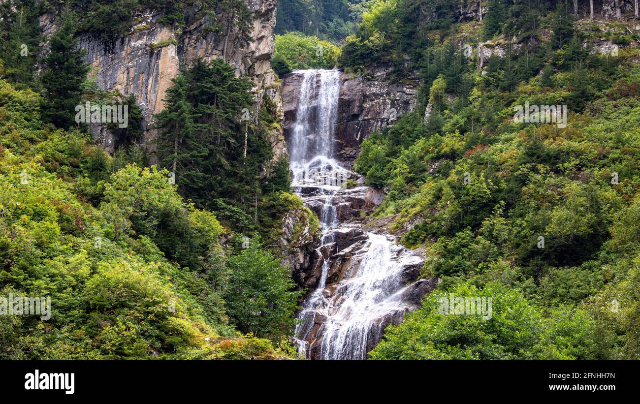 Impressive view of the waterfalls in Rize, Turkey, in harmony with ...