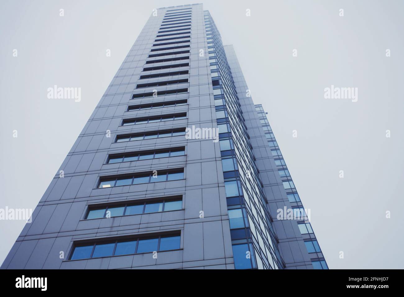 Perspective and underside angle view to textured background of modern ...
