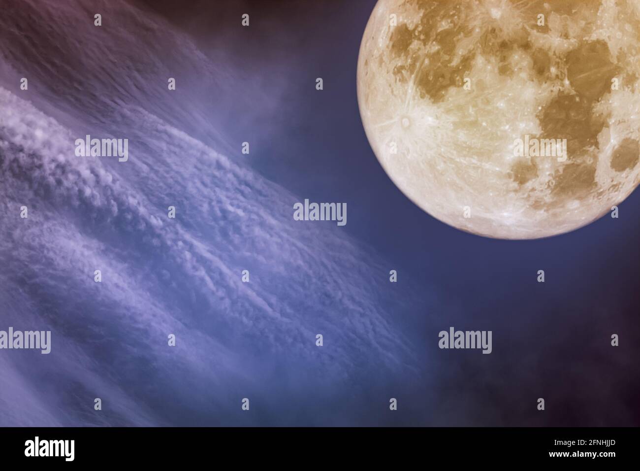 Overlooking the beautiful atmosphere and the moon. Beautiful nature use ...