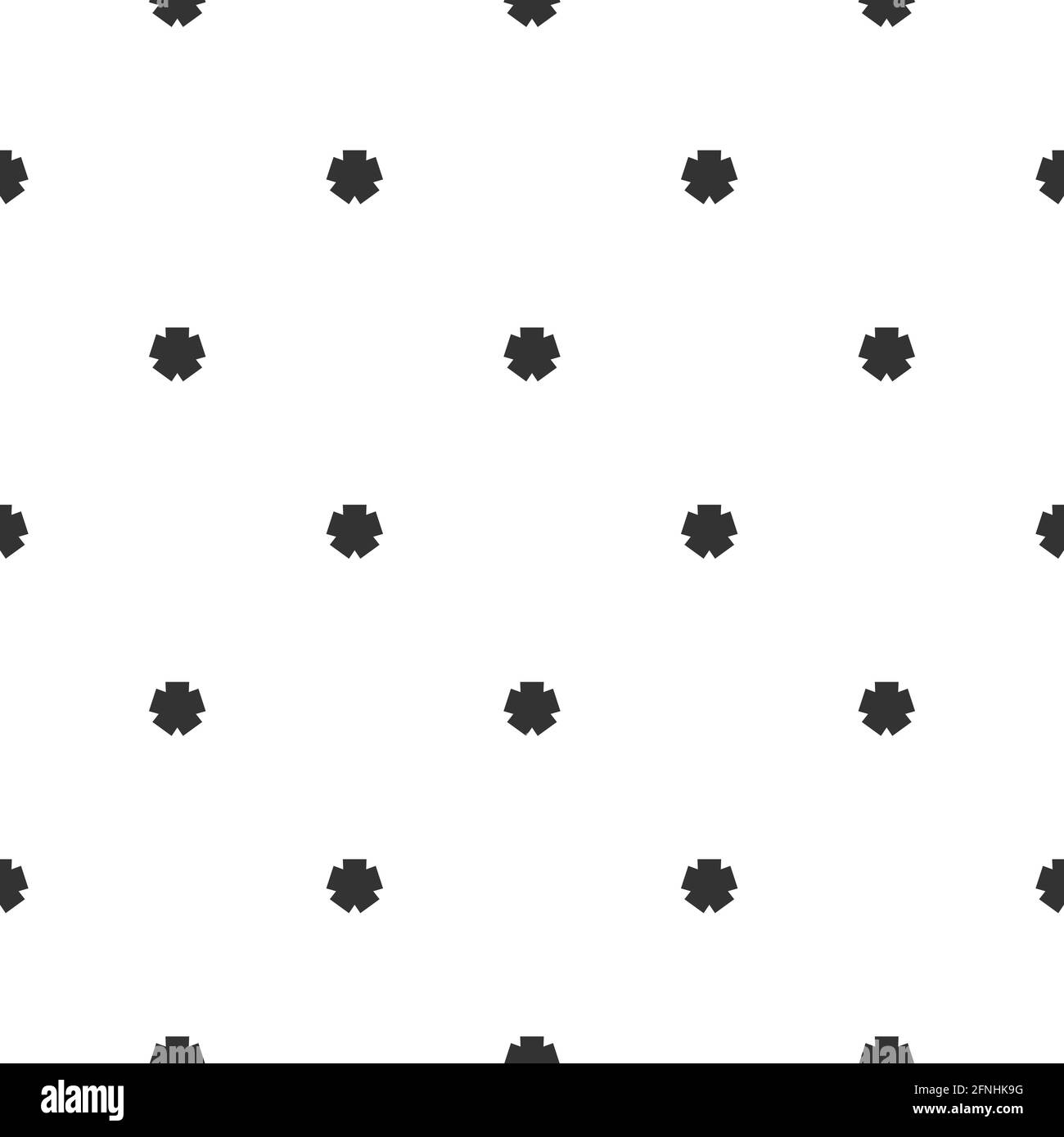 Seamless pattern with black line star or asterisk on white background ...