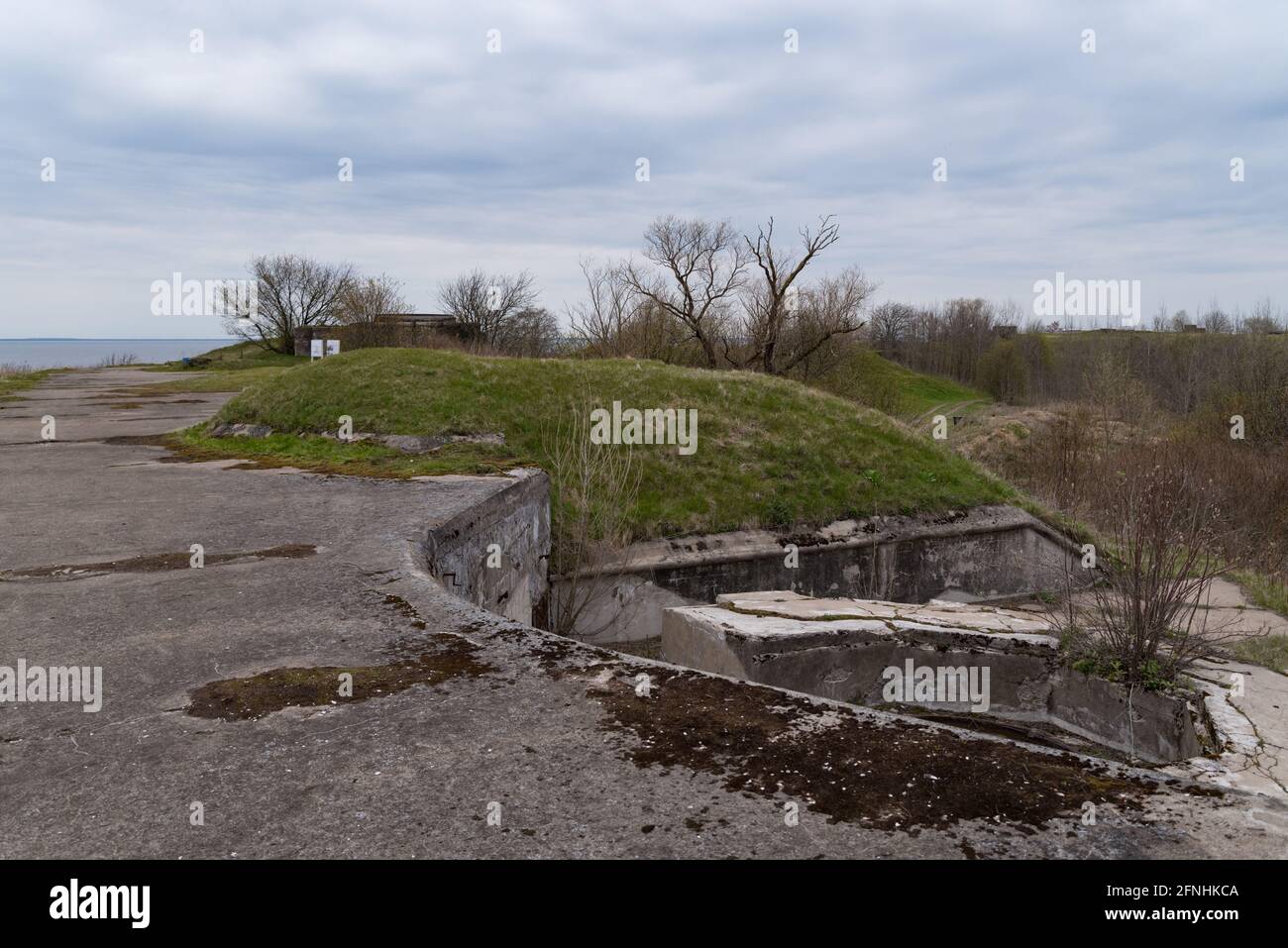 Fort "Reef" fortifications of Kronstadt. Western part of Kotlin island ...