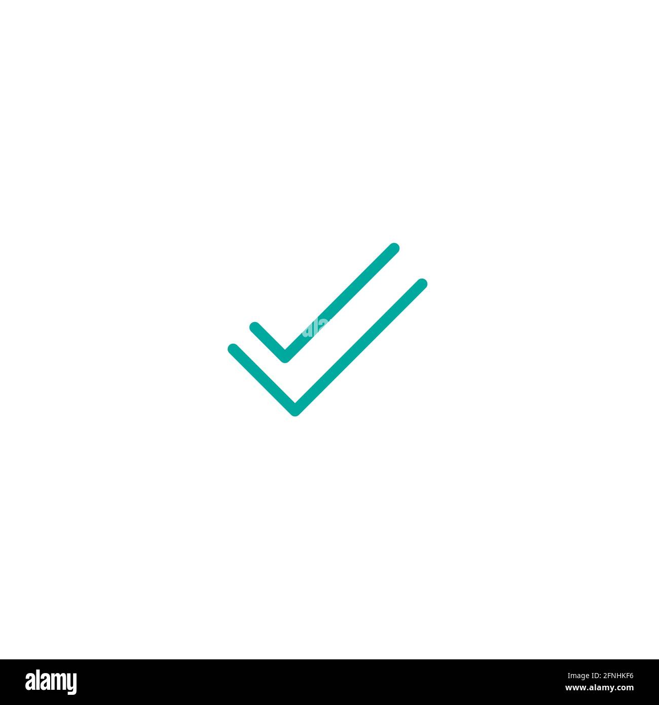 Valid Seal icon. Blue tick made of thread or line. Flat OK sticker icon ...