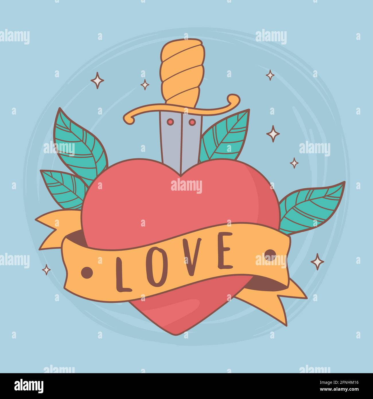 tattoo heart sword Stock Vector Image & Art - Alamy