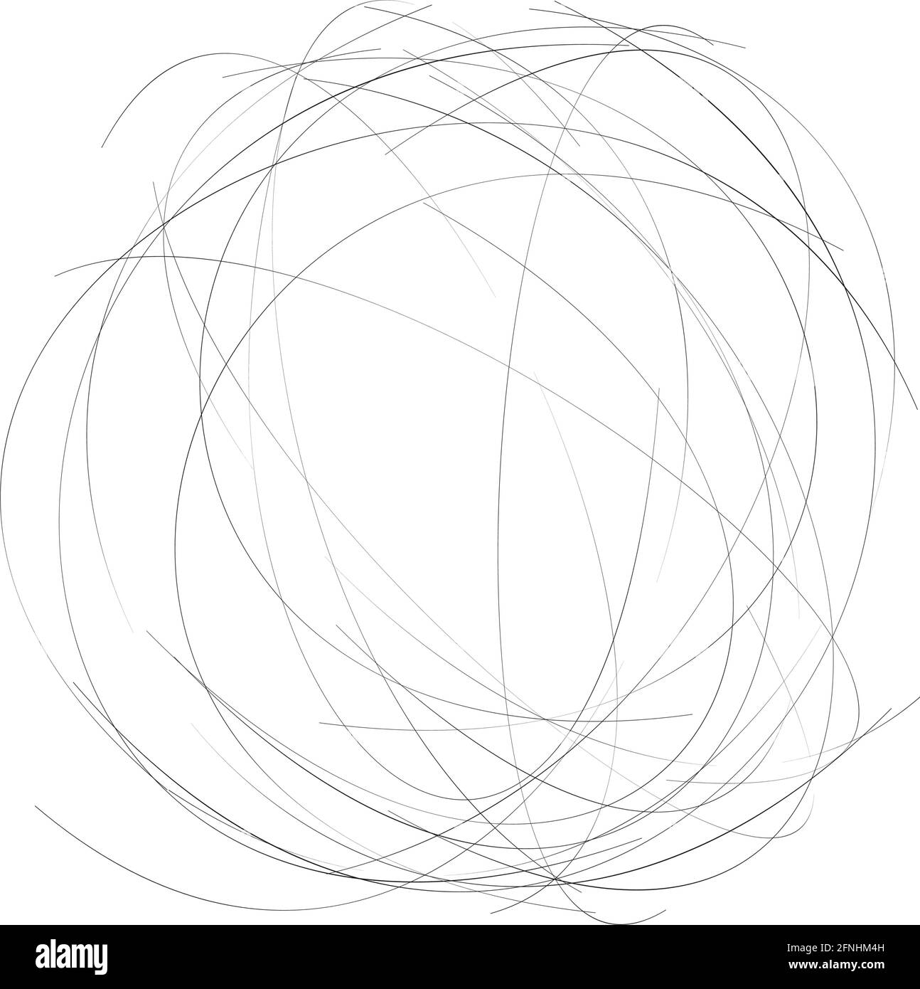 Scribble, doodle, tangled lines circular, circle element – Stock vector ...