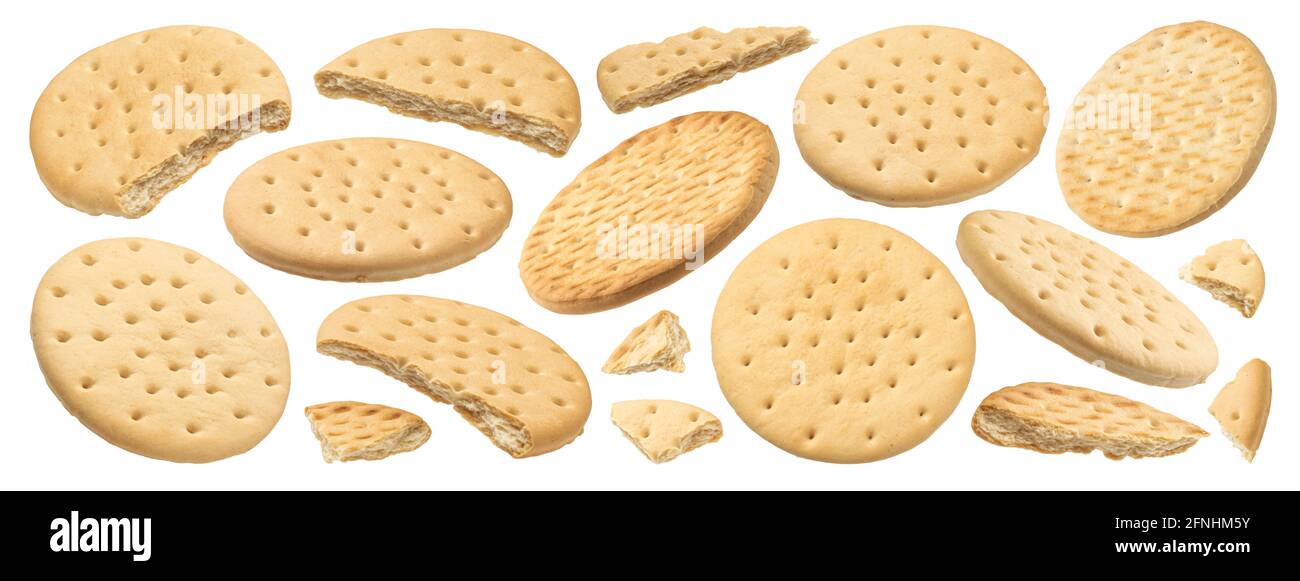 Round crackers isolated on white background with clipping path Stock ...