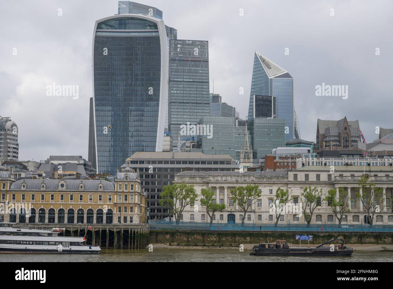 City of London skyline architecture seen from south bank of the river ...