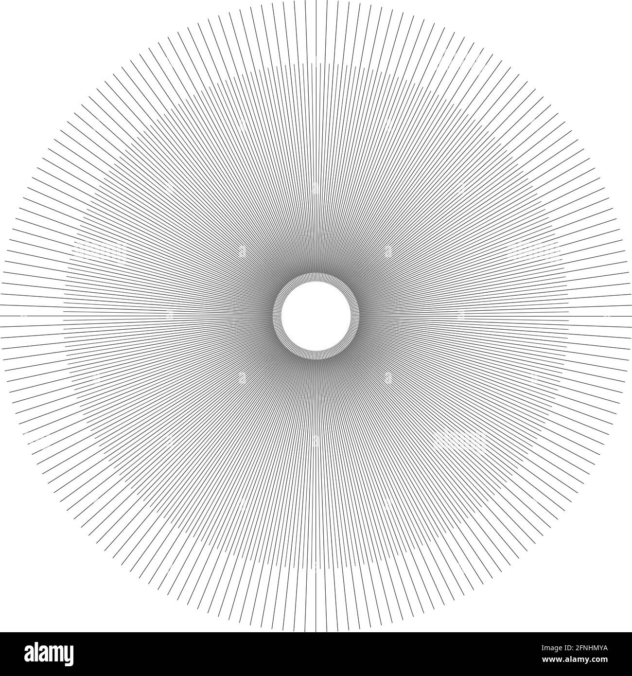 Radial, circular lines, spokes. Radiating lines, stripes. Concentric ...