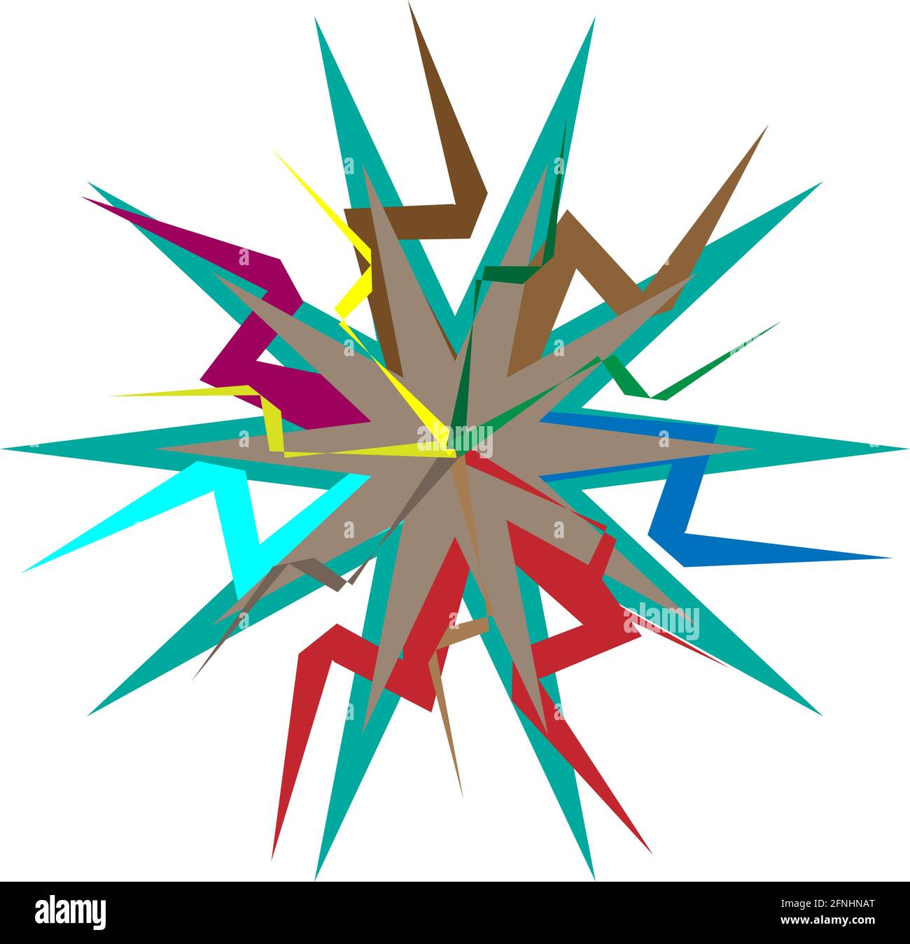 Abstract radial mandala, motif icon – Stock vector illustration, Clip ...