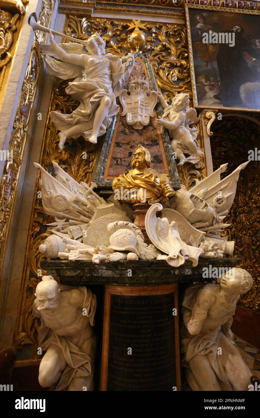 Valletta. Malta. St John's Co-Cathedral. Sepulchral monument to Grand ...