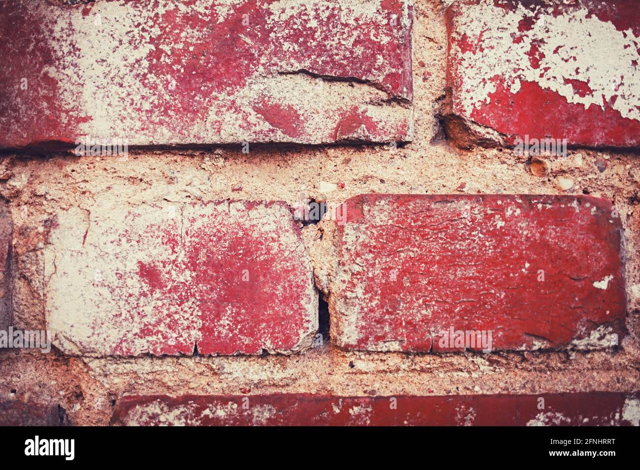 Weathered texture of stained old red brick wall background, grunge ...