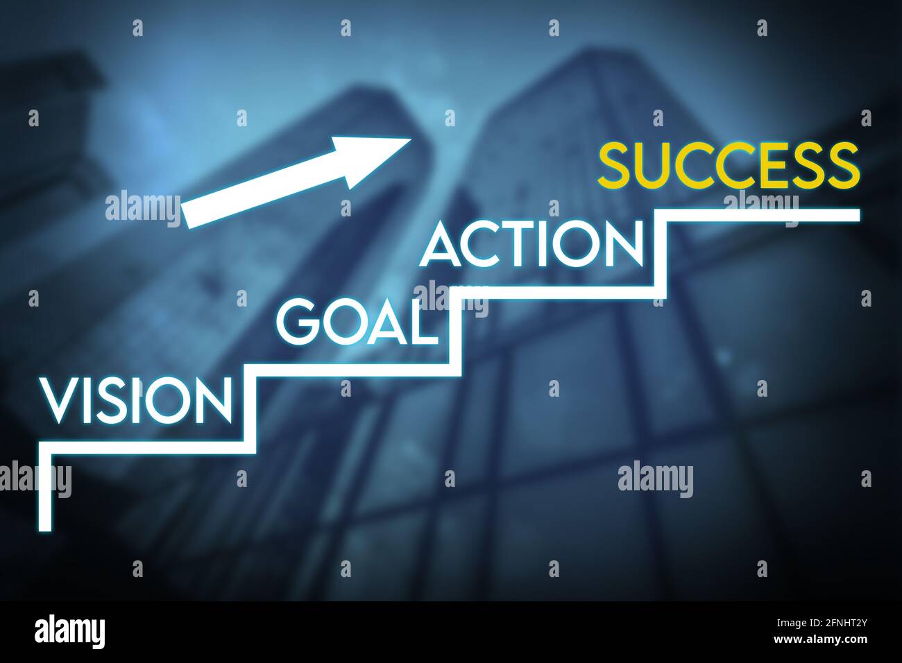 Vision, Goal, Action, Success - Business Strategy Stock Photo - Alamy