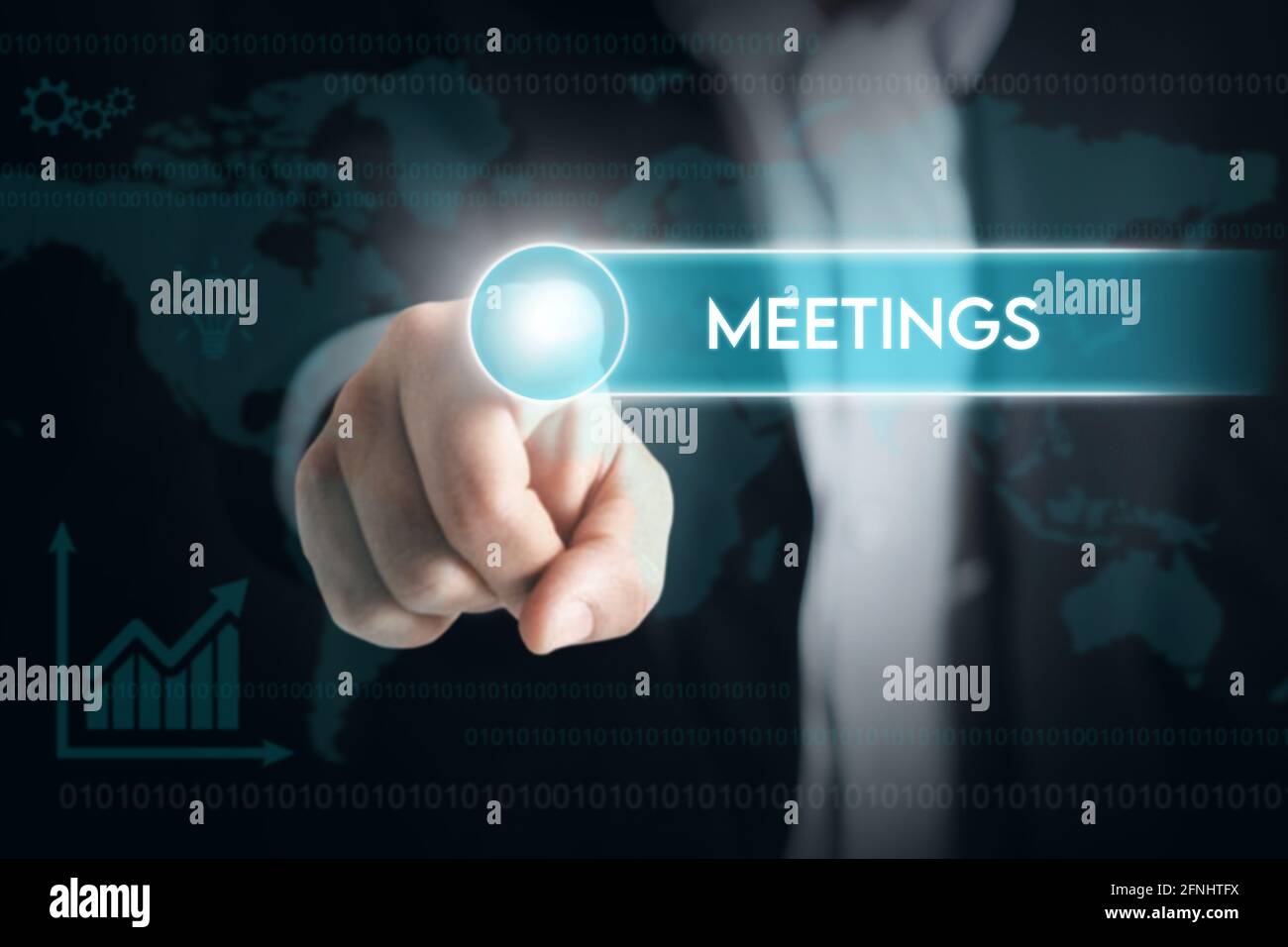 Meetings , Business man , Digital Screen Stock Photo - Alamy