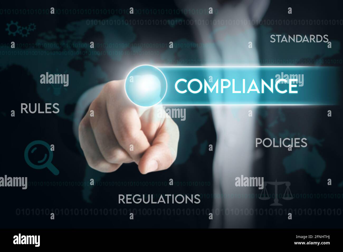 Compliance , Business man , Digital Screen Stock Photo - Alamy