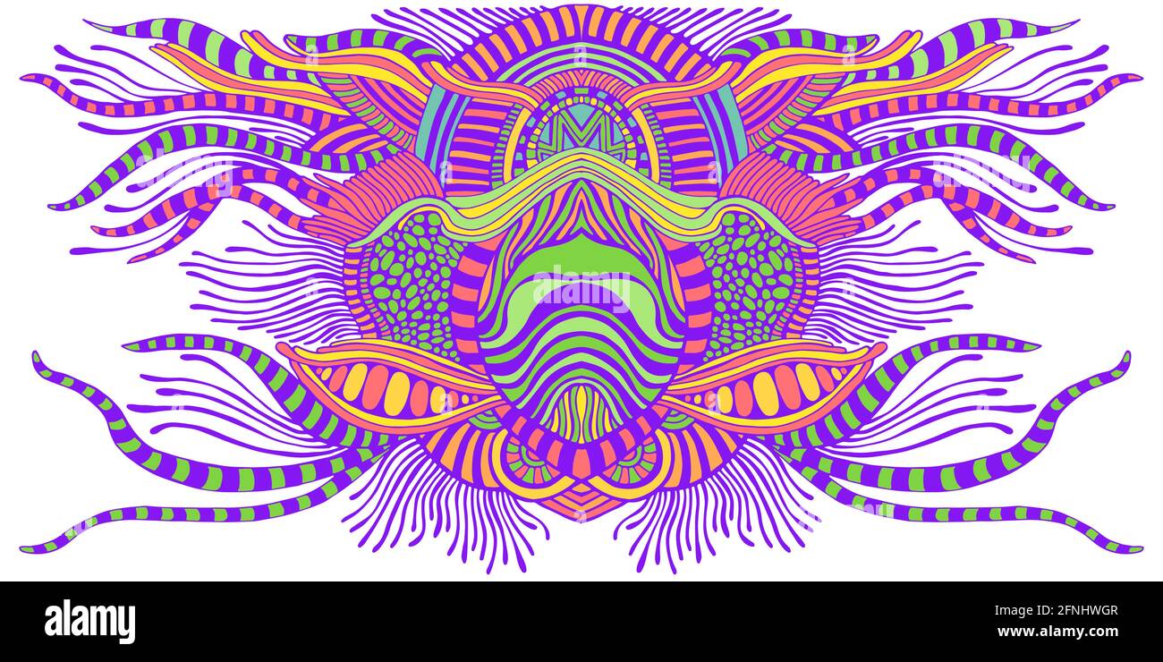 Space psychedelic trippy abstract element, bright neon pastel color ...