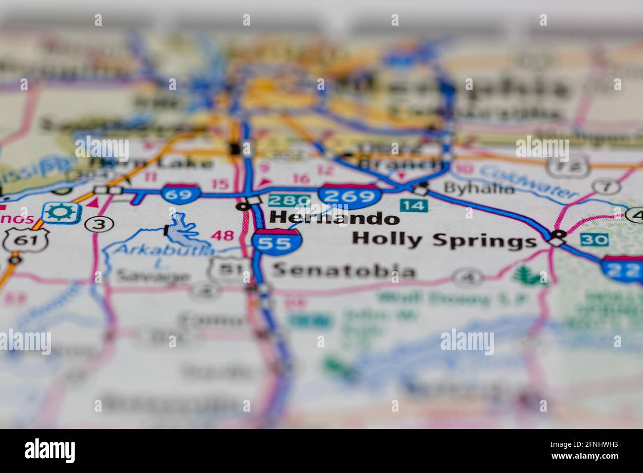 Hernando mississippi map hi-res stock photography and images - Alamy