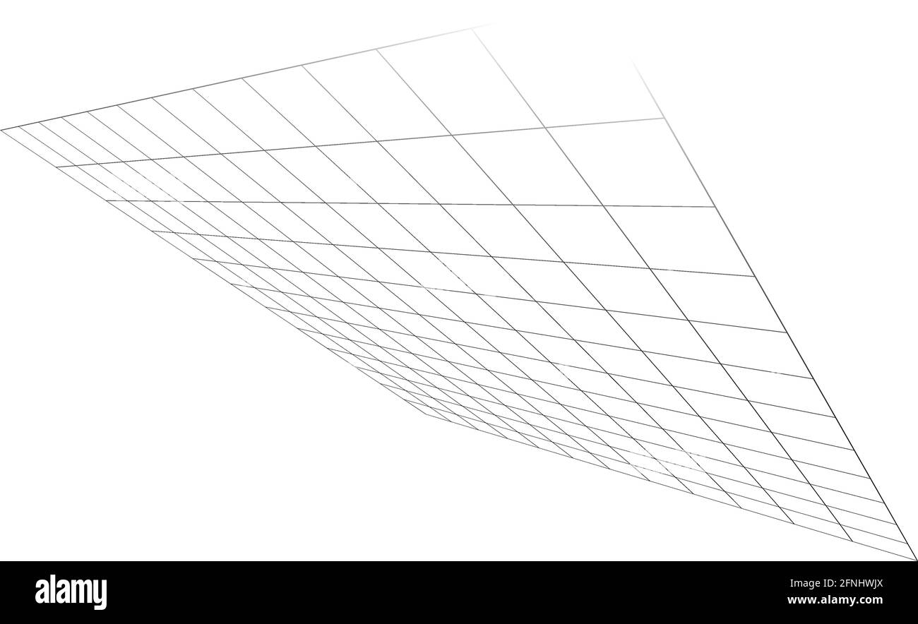 Wireframe, lattice, grating and trellis vanishing, diminishing in 3D ...