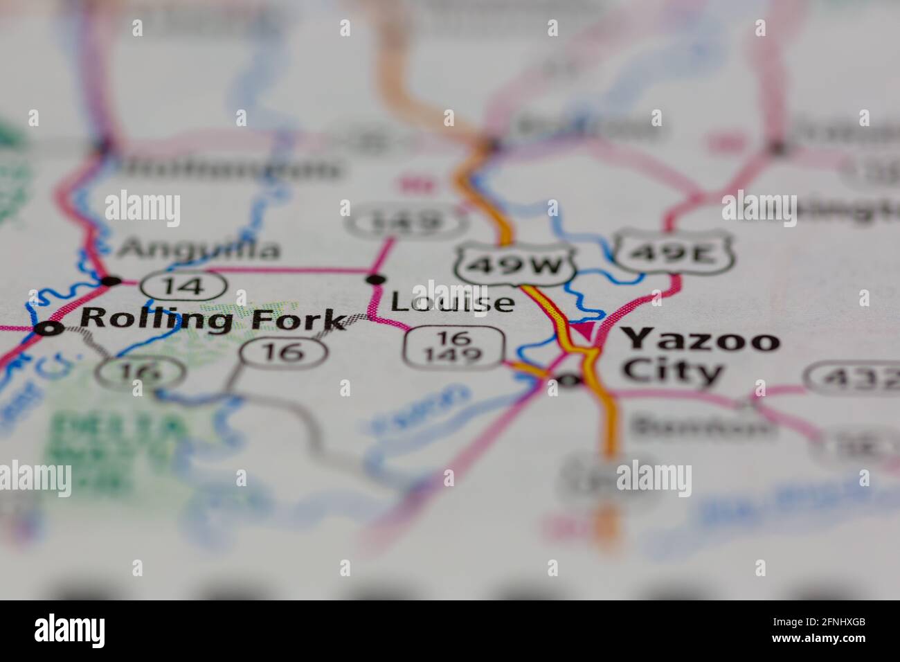 Map of louise mississippi hi-res stock photography and images - Alamy