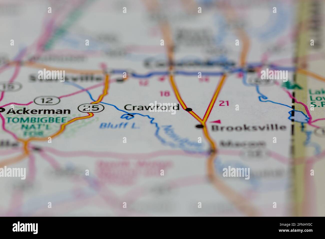Map of crawford mississippi hi-res stock photography and images - Alamy