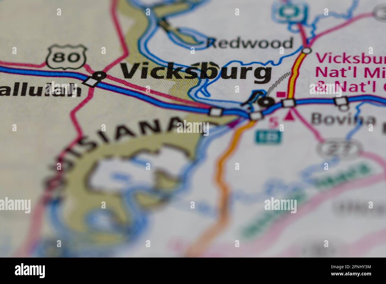 Vicksburg on a map hi-res stock photography and images - Alamy