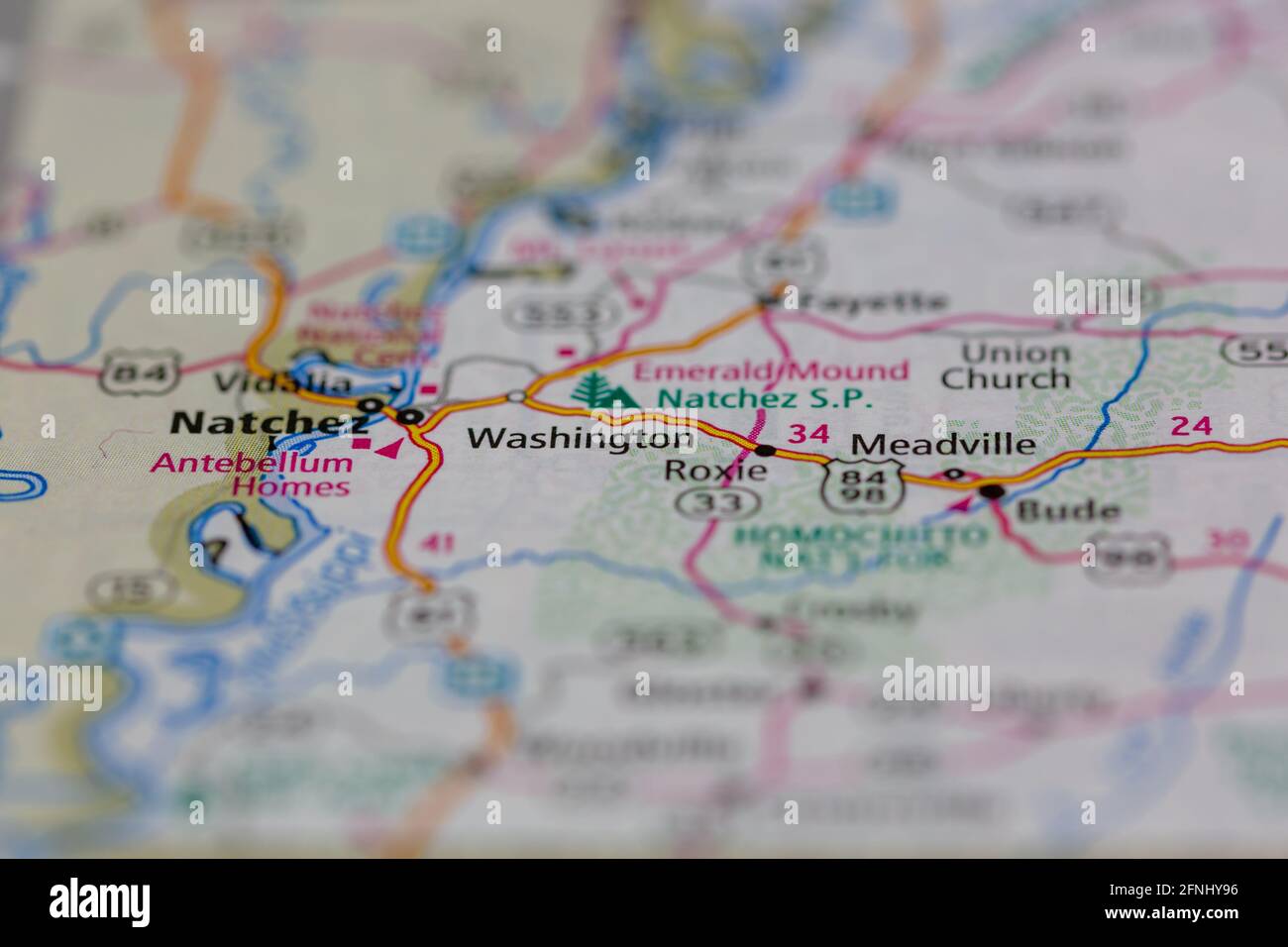 Washington Mississippi USA shown on a Geography map or road map Stock ...