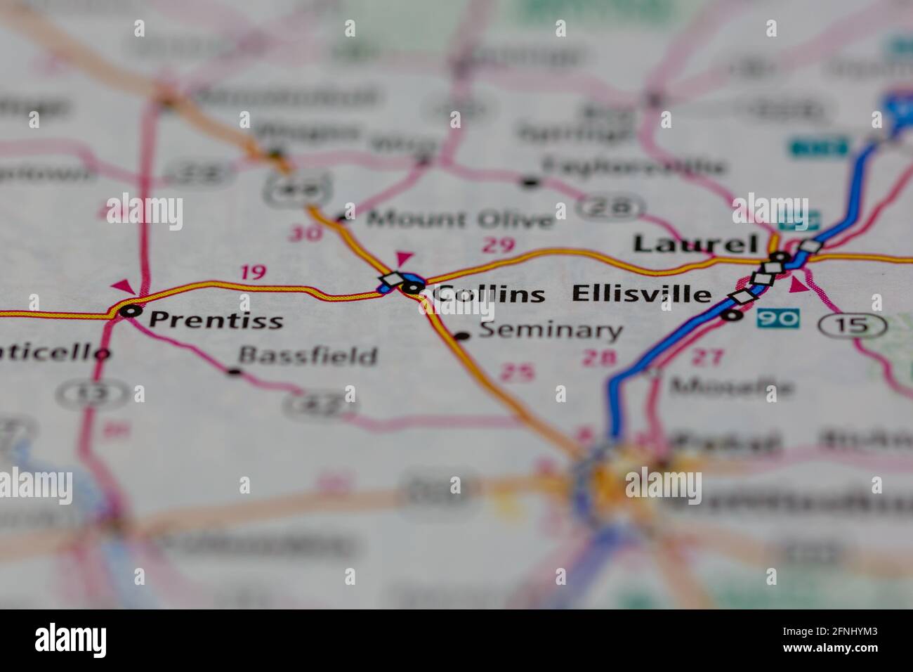 Collins mississippi map hi-res stock photography and images - Alamy