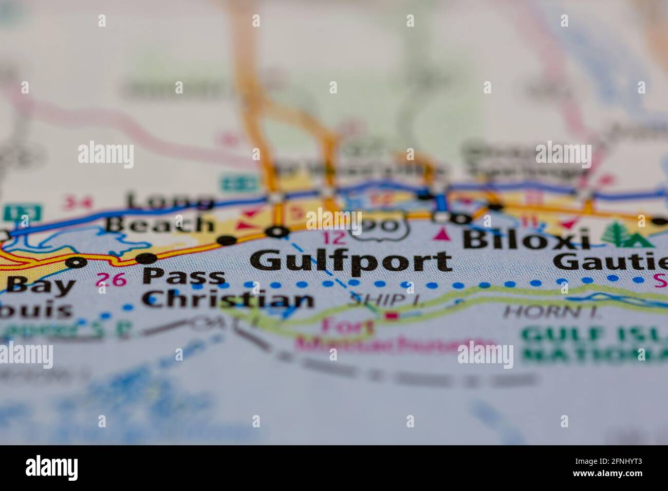 Gulfport mississippi on a map hi-res stock photography and images - Alamy