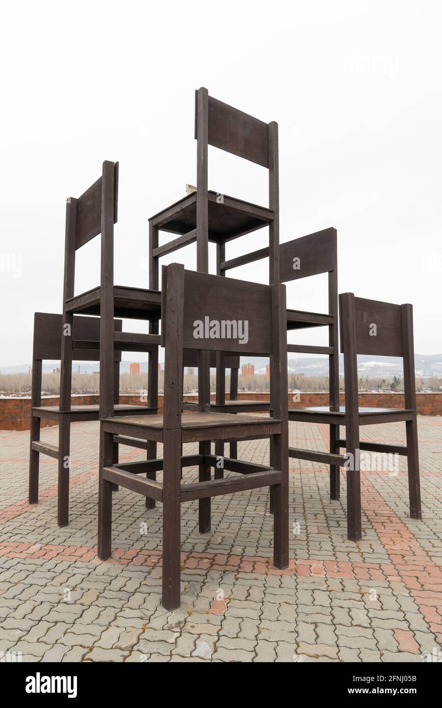 Chairs on top of each other hi-res stock photography and images - Alamy