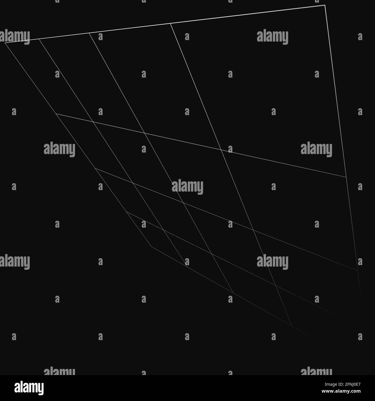 Wireframe, lattice, grating and trellis vanishing, diminishing in 3D ...