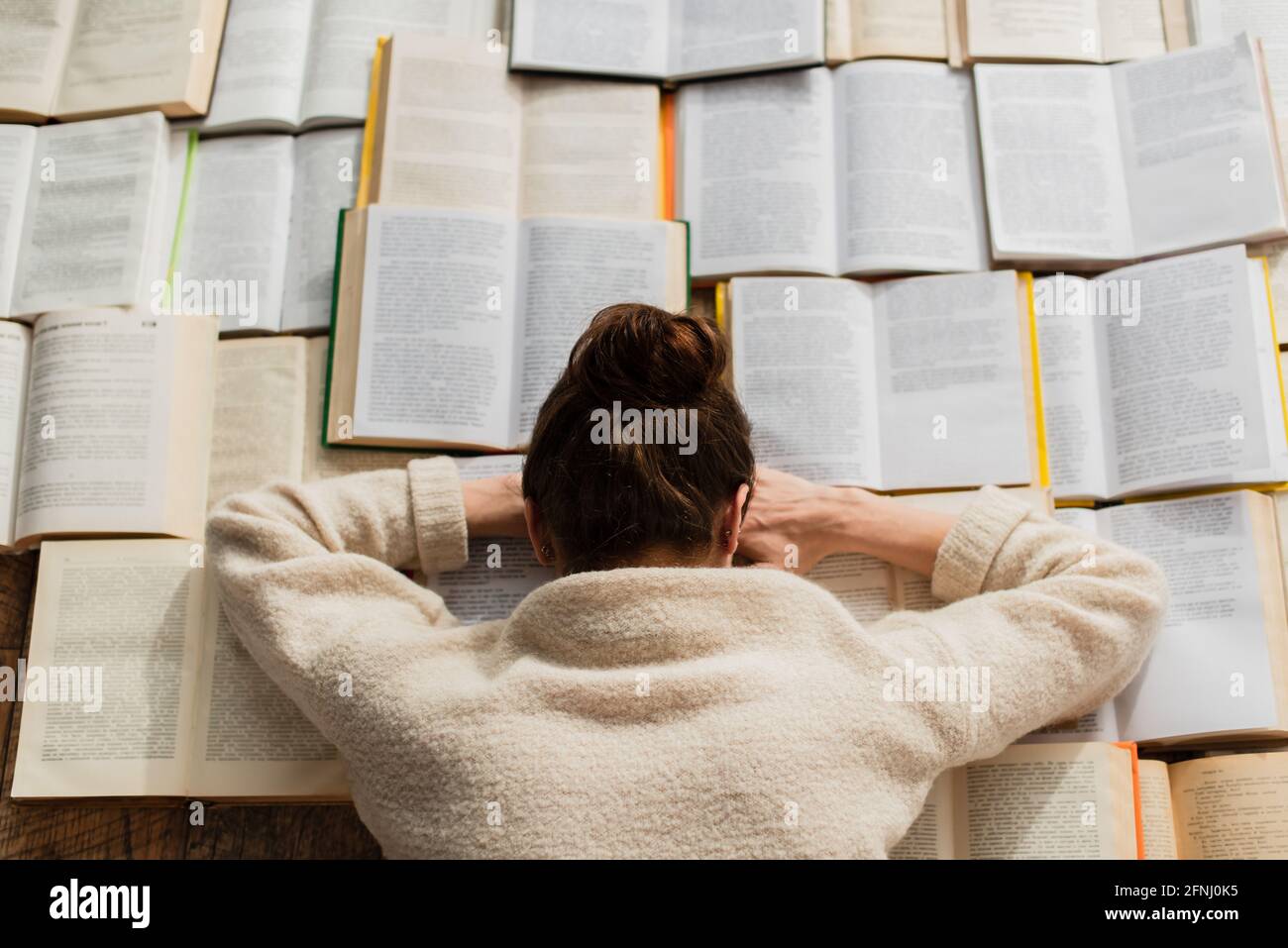 Top view tired woman hi-res stock photography and images - Alamy