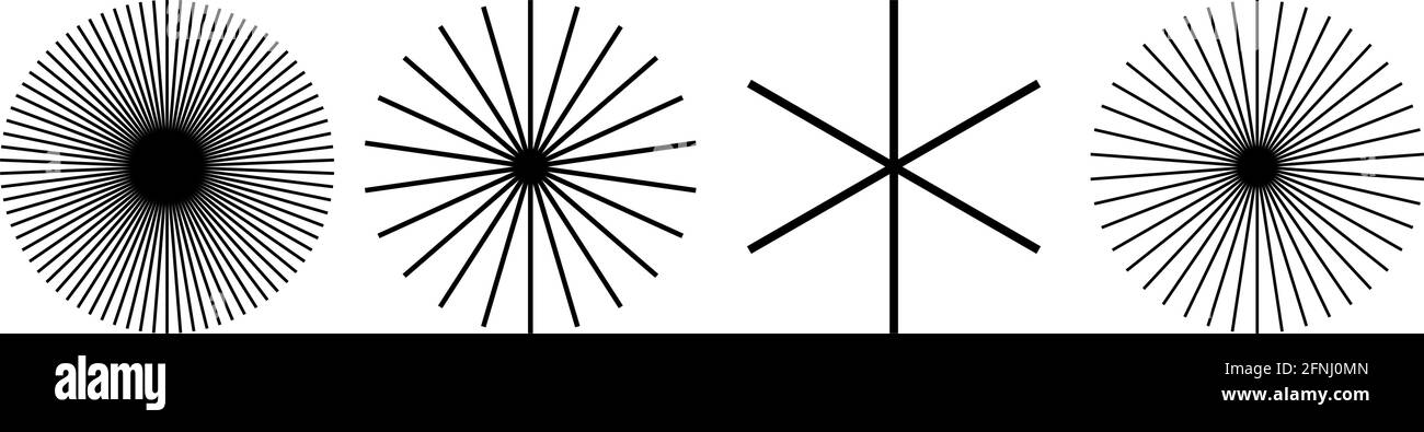 Radial lines, stripes. Radiating streaks, strips. Beams, rays ...