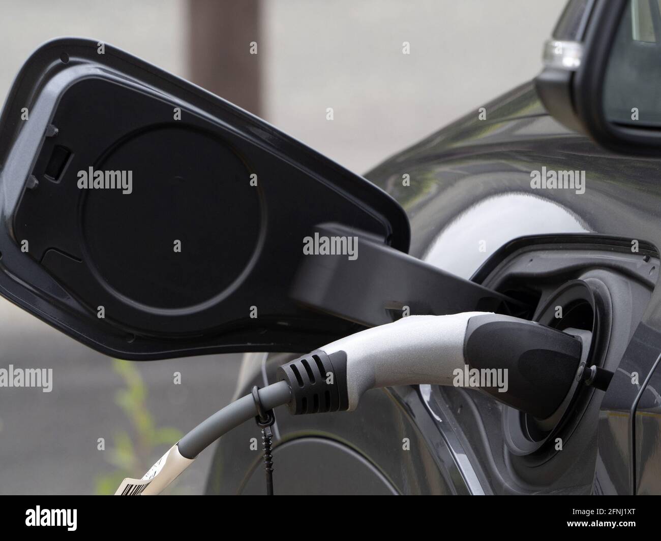 electric car ac charging plug detail close up Stock Photo - Alamy