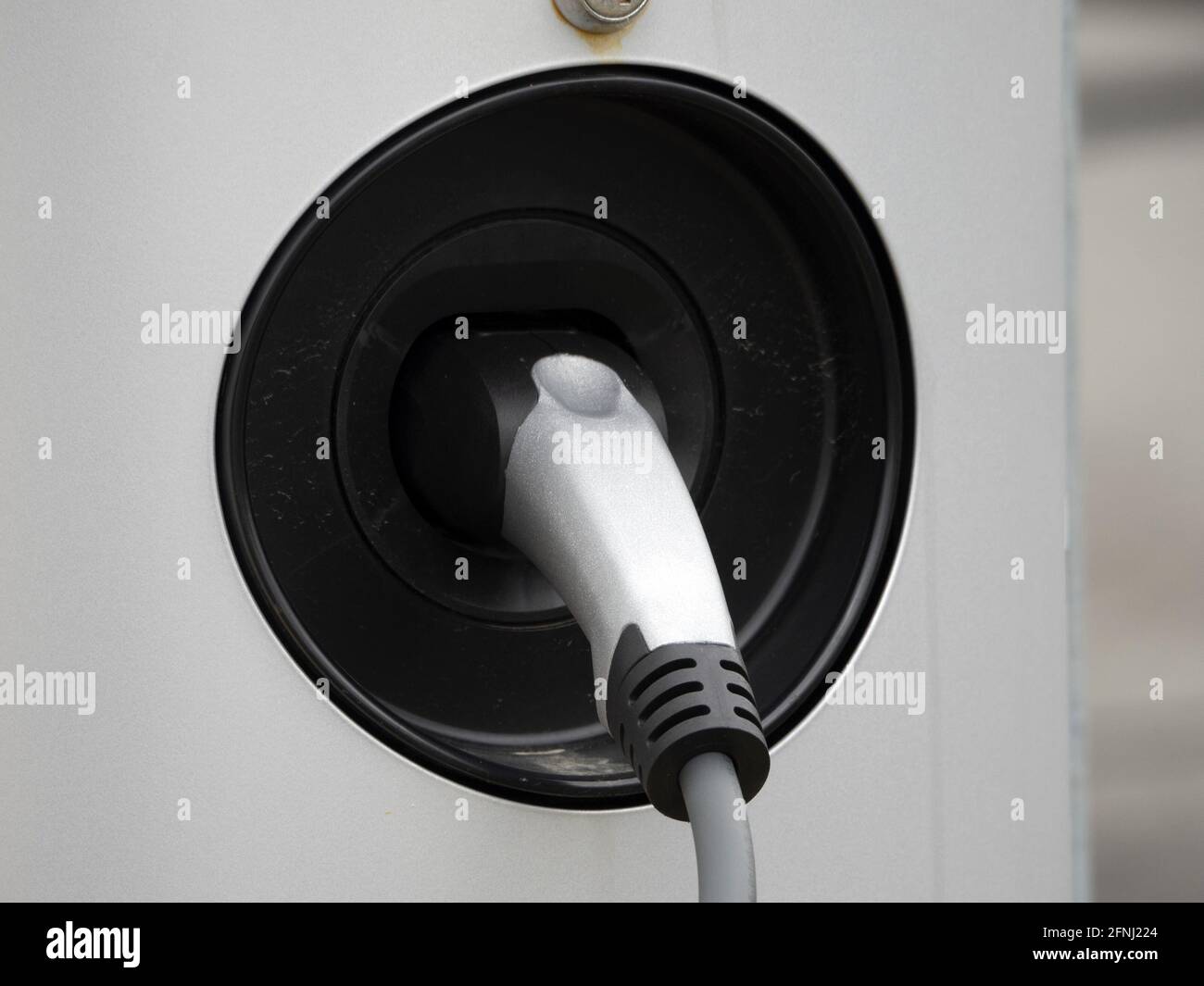 electric car ac charging plug detail close up Stock Photo - Alamy