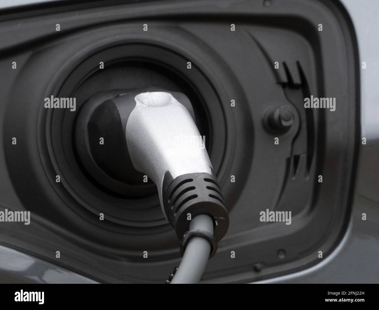 electric car ac charging plug detail close up Stock Photo - Alamy