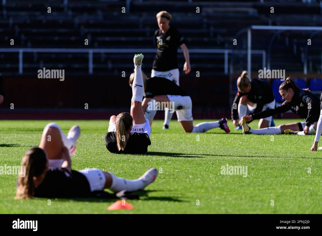 Stockholm, Sweden. 17th May, 2021. Hacken warm up during the OBOS ...