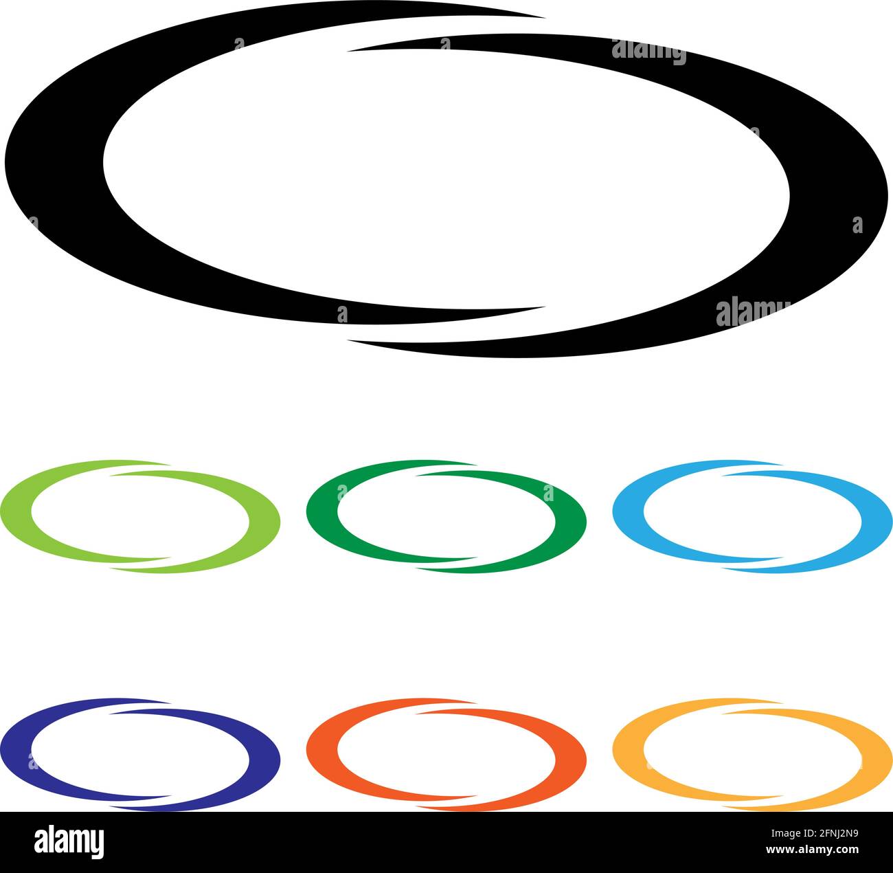 Abstract shape, symbol, icon with oval, ellipse element – Stock vector ...