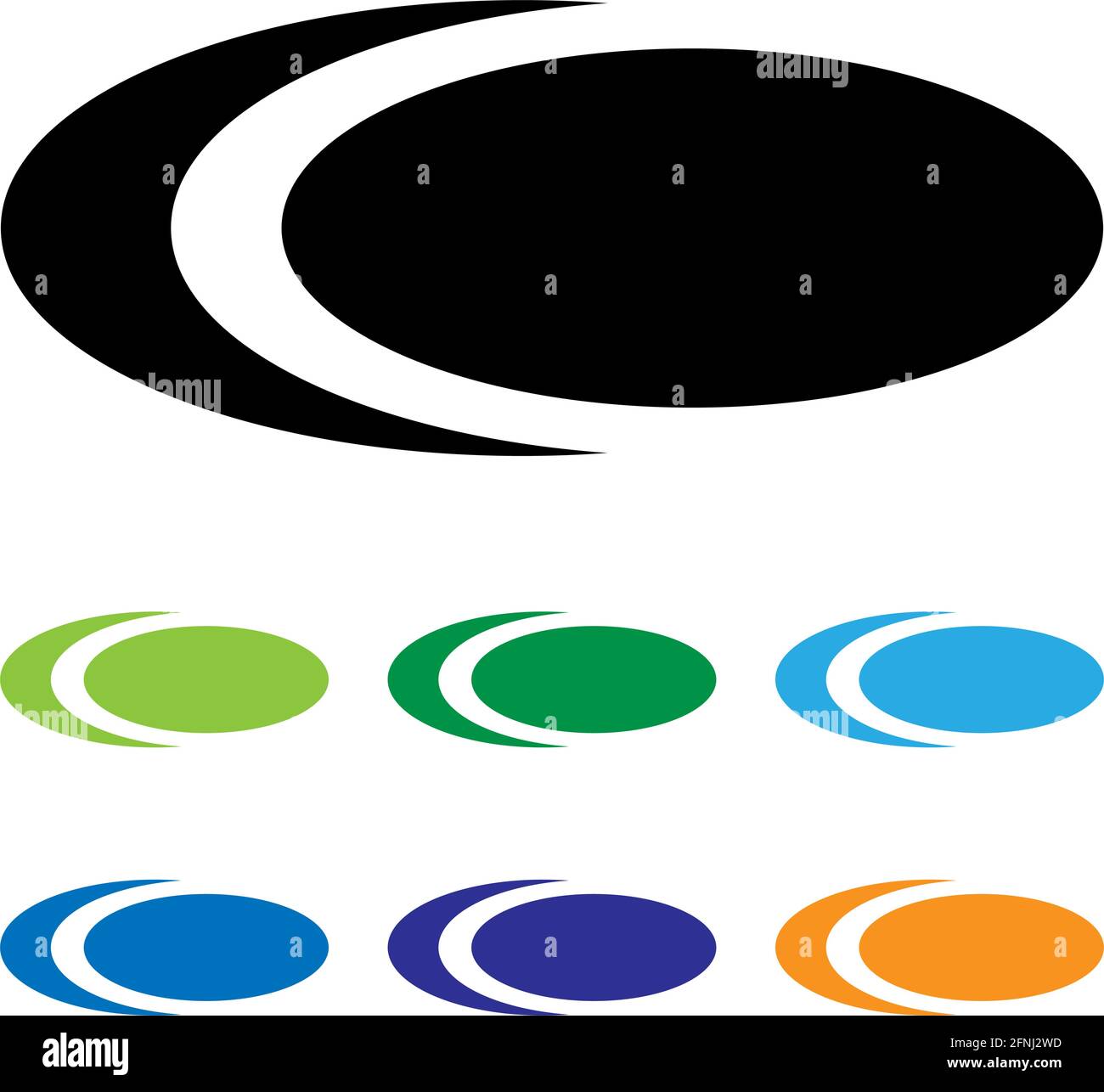 Abstract shape, symbol, icon with oval, ellipse element – Stock vector ...