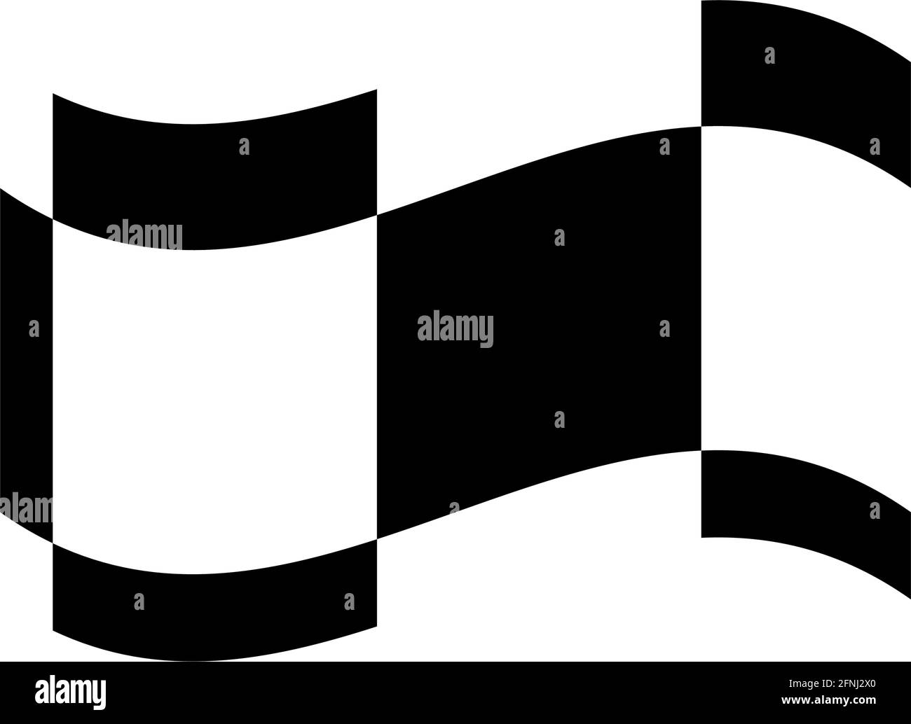 Checkered, chequered waving, wavy racing flag with different desinty squares. Squares pattern ...