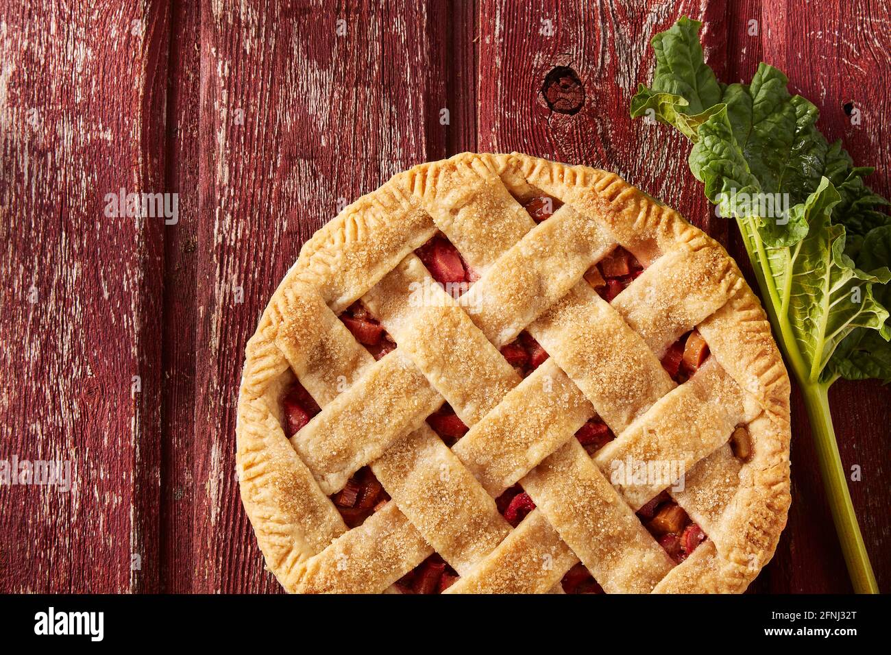 Rhubarb pie on rustic hi-res stock photography and images - Alamy