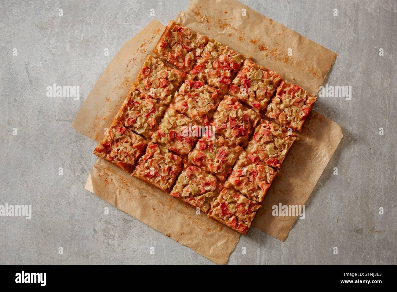Rhubarb bars on metal surface Stock Photo - Alamy